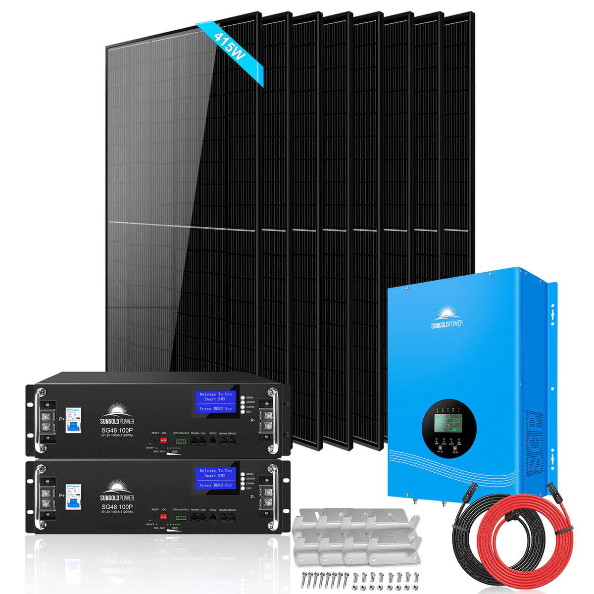 Sungold Power Off-Grid Solar Kit 8000w 48vdc 120v/240v Lifepo4 10.24kw ...