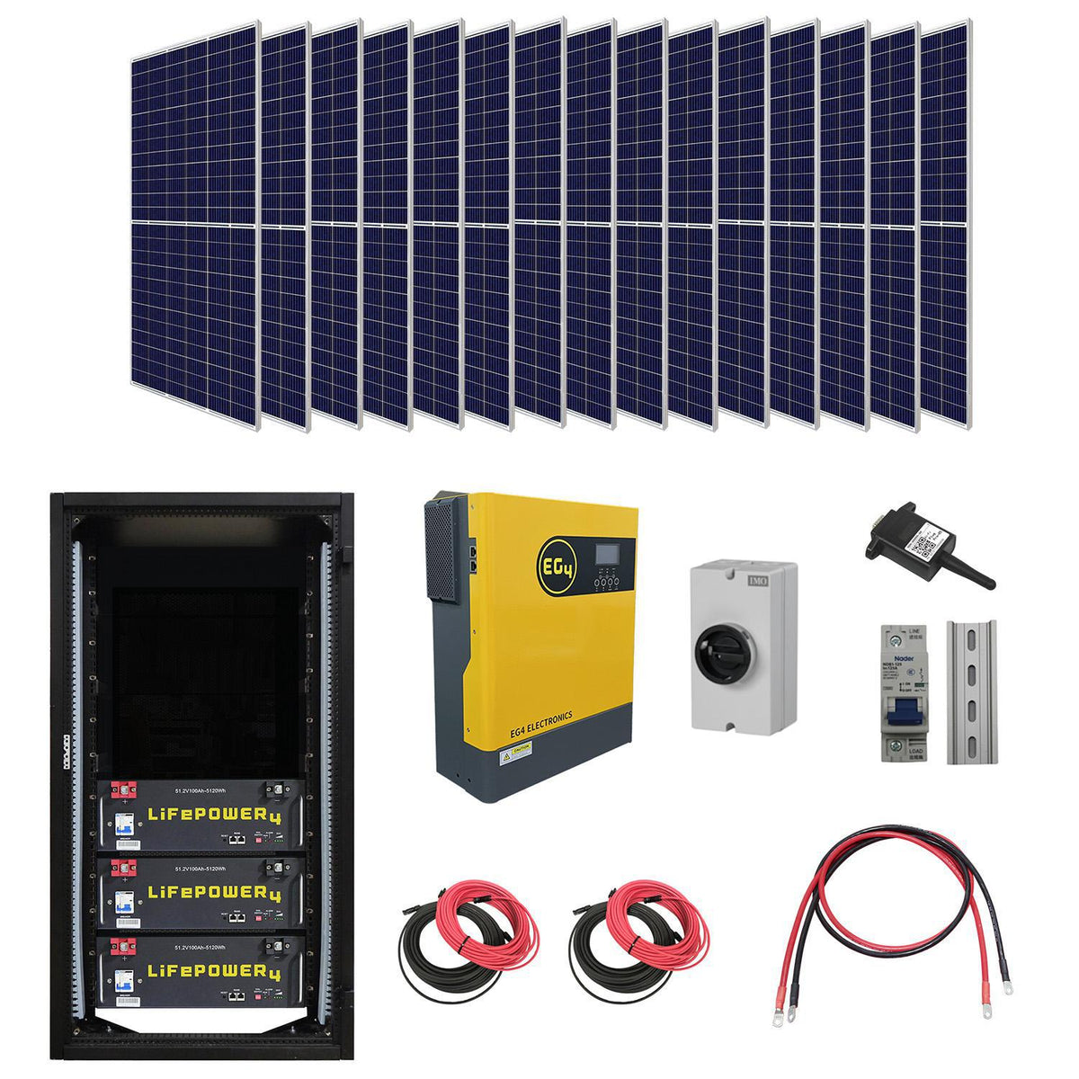 EG4 Complete Off-Grid Solar Kit - 3000W 120V Output / 48VDC [15.4kWh E ...
