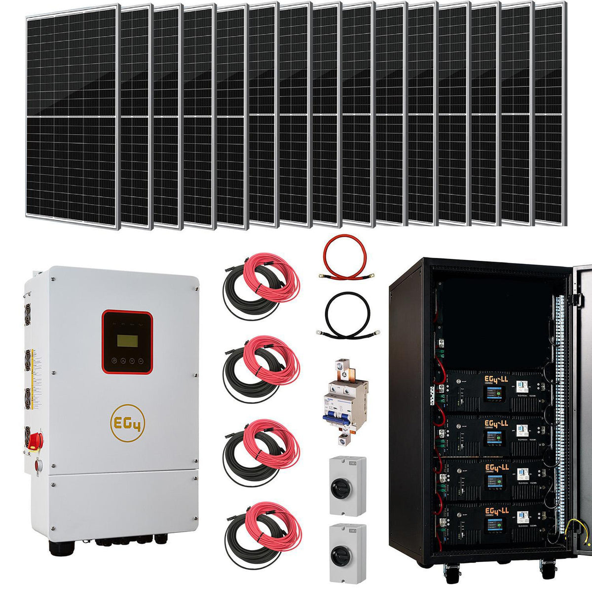EG4 Complete Hybrid Solar Kit - 8,000w 120/240V Output + 20.5kWh Power ...