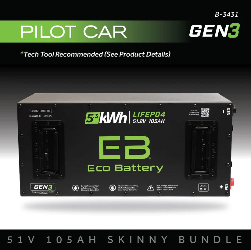 Eco Battery GEN3 51V 105Ah "Skinny" Battery Bundle - Pilot Car — The ...