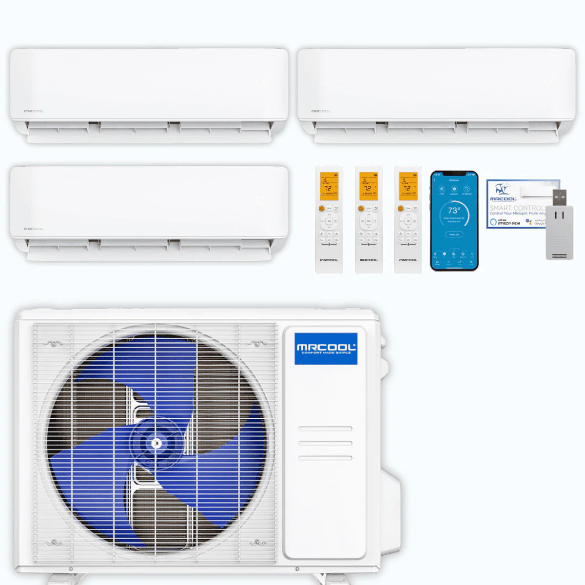 MRCOOL DIY 5th Gen 3-Zone 27,000 BTU Ductless Mini Split Air Condition ...