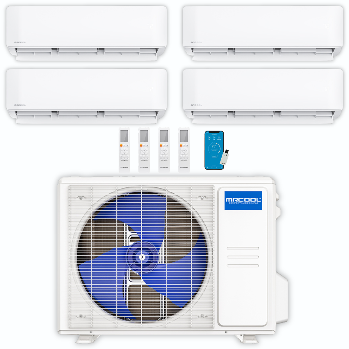 MRCOOL DIY Mini Split - 42,000 BTU 4 Zone Ductless Air Conditioner and ...